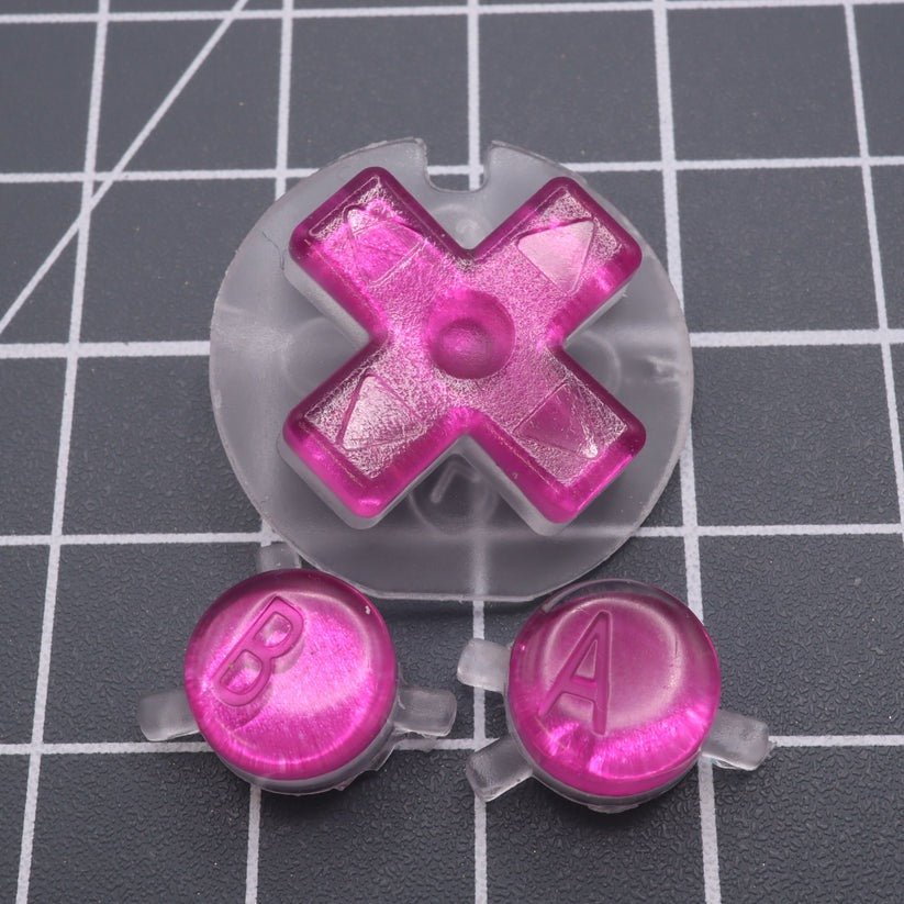 Custom resin buttons for Game Boy Color - Chrome pink | Lab Fifteen Co