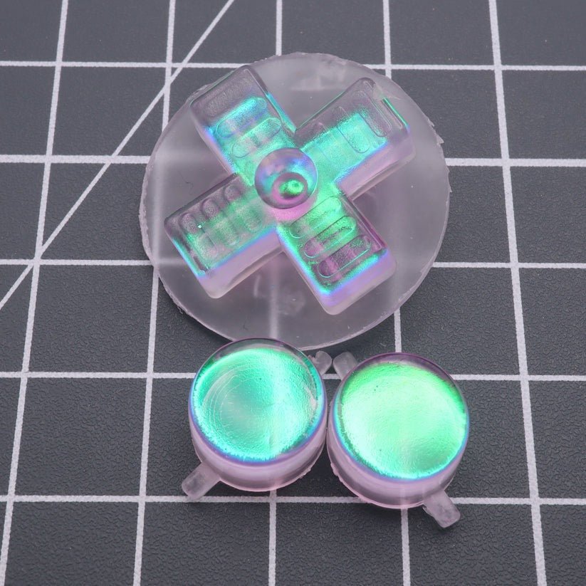 Custom resin buttons for Game Boy DMG - Cool Opal | Lab Fifteen Co