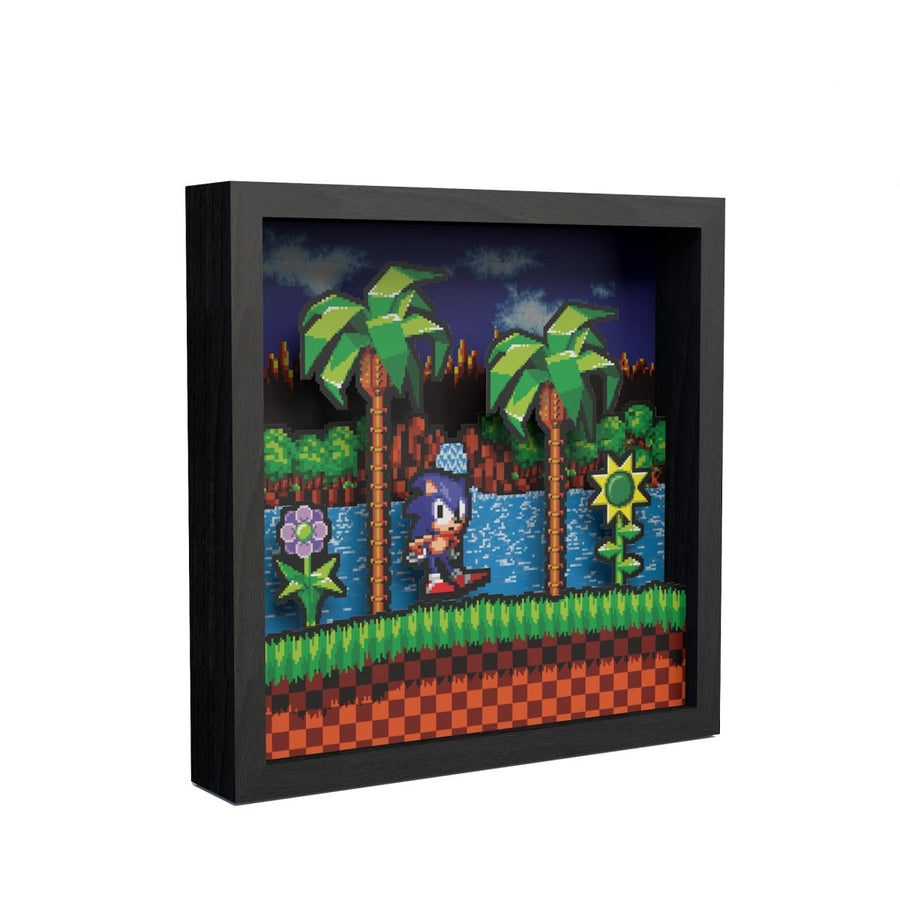 Sonic the Hedgehog Idle pose shadow box art officially licensed 9x9 inch | Pixel Frames – ZedLabz