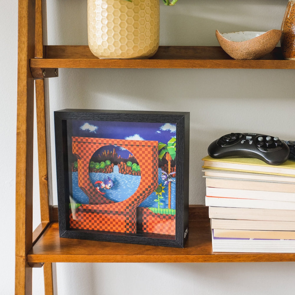 Sonic The Hedgehog Loop Scene shadow box art officially licensed 9x9 inch | Pixel Frames